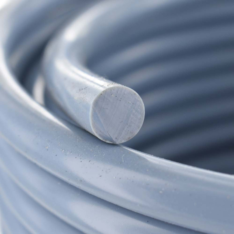 Round cross-section silicone ropes